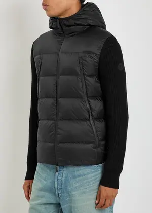 Moncler Padded Hooded Wool And Nylon Jacket