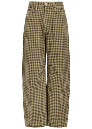 DAMSON MADDER Damson Madder Felix Checked Barrel-Leg Jeans