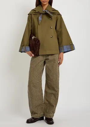 DAMSON MADDER Felix Checked Barrel-leg Jeans