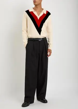 Valentino Garavani Logo-intarsia Cashmere Polo Jumper