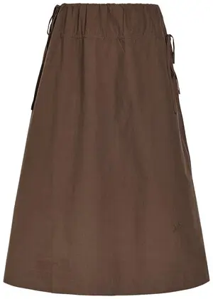 DAMSON MADDER Caspia Cotton-poplin Midi Skirt - Brown