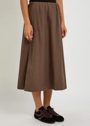 DAMSON MADDER Caspia Cotton-poplin Midi Skirt