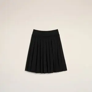 AMI Paris Midi Pleated Wool Skirt