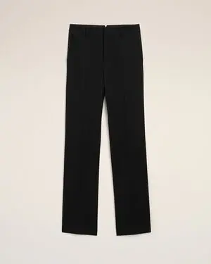 AMI Paris Straight-fit Wool Trousers - Black