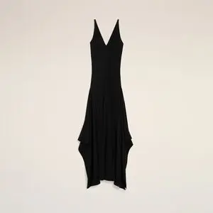 AMI Paris Long Silk-blend Godet Dress