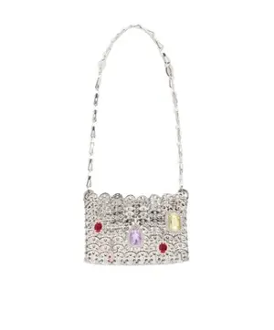 Rabanne 1969 Nano Embellished Shoulder Bag - White