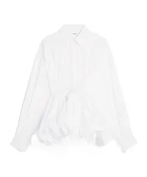 Celine Cotton Poplin Shirt Dress - White