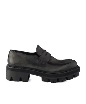 Prada Leather Loafers With Logo Detail