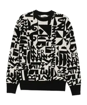 Zimmermann Long Sleeve Knit Top With All-over Graphic Print