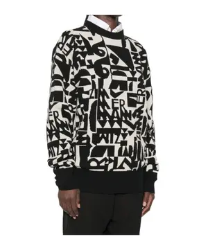Zimmermann Long Sleeve Knit Top With All-over Graphic Print