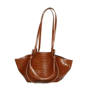 Yuzefi Croc Effect Leather Shoulder Bag - Brown