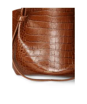 Yuzefi Croc Effect Leather Shoulder Bag - Brown