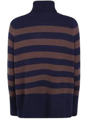 BASERANGE Striped Turtleneck Knitted Sweater