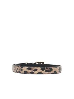 Dolce & Gabbana Leopard Print Buckle Belt - No