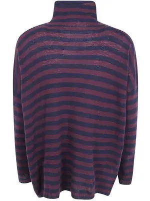 BASERANGE Long-sleeved Knitwear With High Neck And Striped Design