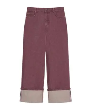 IBLUES Cuffed Wide-leg Jeans - Lavender
