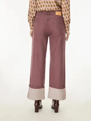 IBLUES Cuffed Wide-leg Jeans
