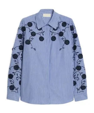 IBLUES Embroidered Striped Shirt - Blue