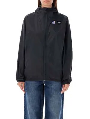 Play Comme Des Garcon COMME DES GARCONS PLAY Hooded Zip-Up Windbreaker Jacket Nero