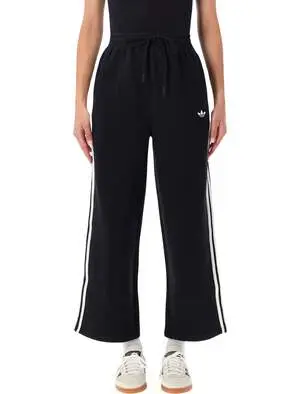 ADIDAS ORIGINALS Firebird Textured Cropped Wide-leg Track Pants - Nero
