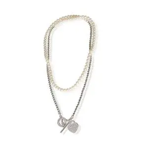 Tiffany & Co. Sterling Silver Pearl And Diamond Wrap Necklace