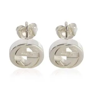 Gucci Sterling Silver Interlocking G Stud Earrings - Sterling_silver