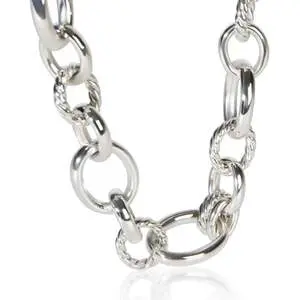 David Yurman Sterling Silver Diamond Mercer Chain Necklace