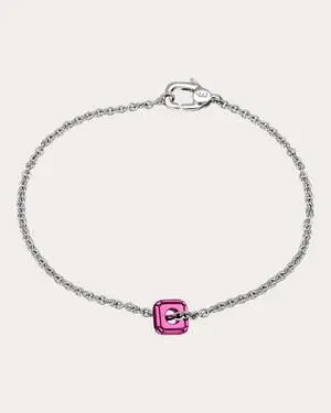 EERA 18k White Gold Chain Bracelet With Charm