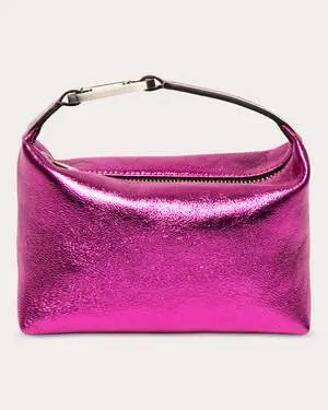 EERA Laminated Leather Moon Bag - Laminated Fuchsia