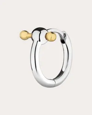 EERA Two-tone Mini Barbell Hoop Earring - Silver
