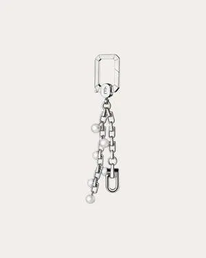 EERA Freshwater Pearl Reine Bag Charm - Silver