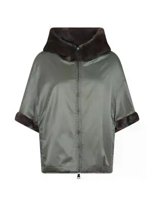 BETTA CORRADI Textured-trim Zip-up Jacket