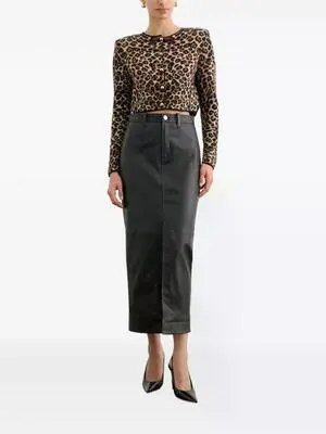 TOCCIN Indira Leopard-print Cropped Cardigan - Neutrals