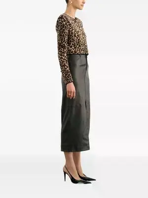 TOCCIN Indira Leopard-print Cropped Cardigan