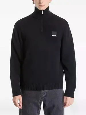 Karl Lagerfeld Logo Patch Quarter-zip Sweater