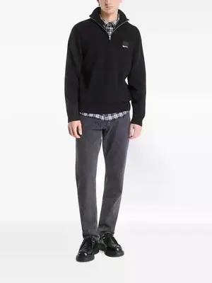 Karl Lagerfeld Logo Patch Quarter-zip Sweater