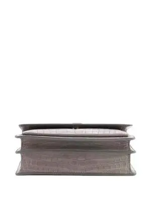 Saint Laurent Sunset Crocodile Embossed Leather Medium Crossbody Bag