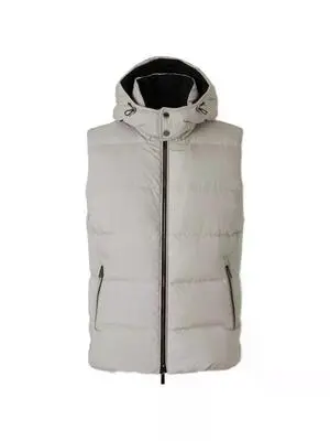 MOORER Hooded Padded Gilet - Grey