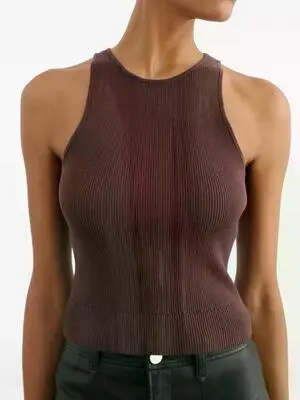 TOCCIN Ribbed Racer-neck Knit Tank