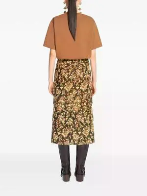 Dries Van Noten Floral Gobelin Weave Cargo Skirt
