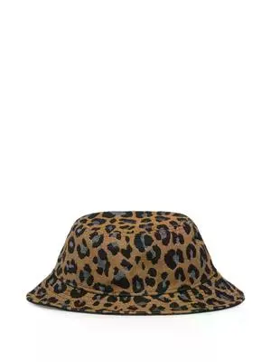 New Era Leopard-print Logo Patch Bucket Hat