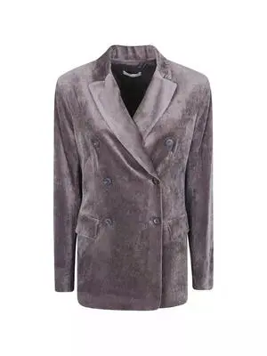 Antonelli Firenze Double-breasted Corduroy Blazer - Grey