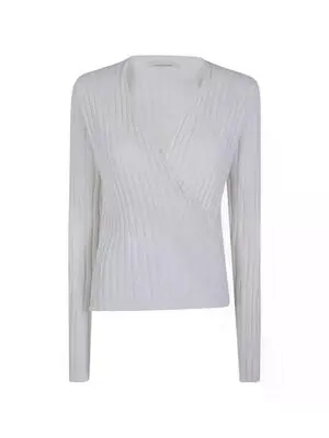 Liviana Conti Ribbed Knit Wrap-style Sweater