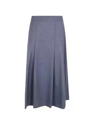 Antonelli Firenze Pleated Wool Midi Skirt