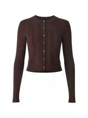 TOCCIN Zoe Ribbed-knit Cropped Cardigan