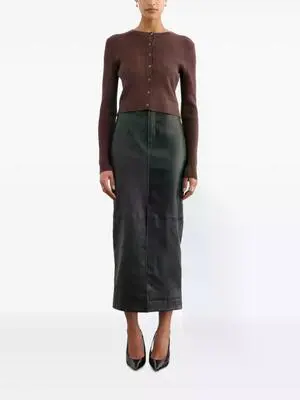 TOCCIN Zoe Ribbed-knit Cropped Cardigan