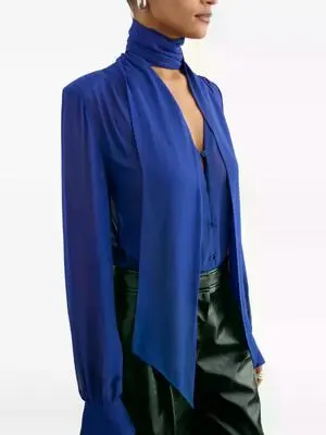 TOCCIN Kaila Tie-neck Button-front Blouse