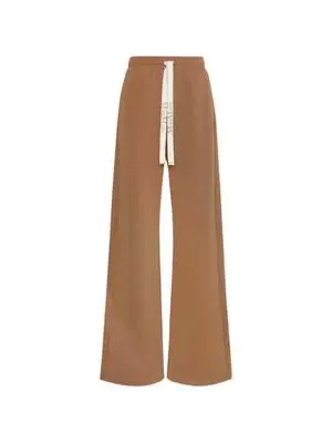 Max Mara Logo Drawstring Wide-leg Track Pants - Brown