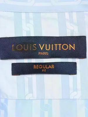 LOUIS VUITTON 2000s Chain-print Striped Shirt