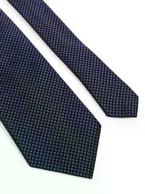 TOM FORD Micro-houndstooth Silk Tie - Blue